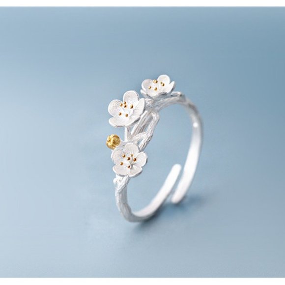 Jewelry | New 925 Sterling Silver Flower Adjustable Ring | Poshmark
